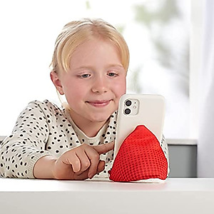 Plusheez Mobile Phone Holder | 2 in 1 Phone Stand with Micro Fibre Wipe | Screen Cleaner | Universal Phone Stand for Kids Children Adults | eReader/Kindle/Smartphone/Small Tablet Compatible (Lips)