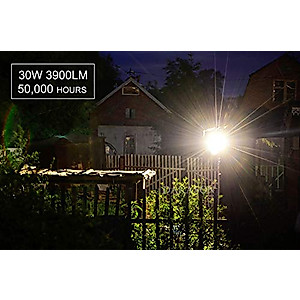 DAKASON 30W LED Flood Light Outdoor, Dusk-to-Dawn Photocell 180° Adjustable Knuckle, 3900LM 5000K Replaces 100W HPS/MH, IP65 Waterproof Outdoor Security Lighting Fixture, 100-277Vac, ETL Listed