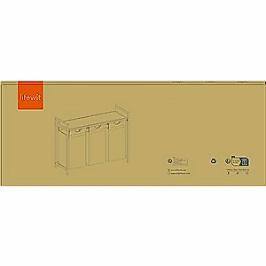 Lifewit Laundry Hamper 3 Section, 120L Pull out Laundry Clothes Basket Organizer with Large Top Shelf and 3 Removable Bags and Handles, Laundry Sorter for Laundry Room Bedroom Bathroom Dorm, Black