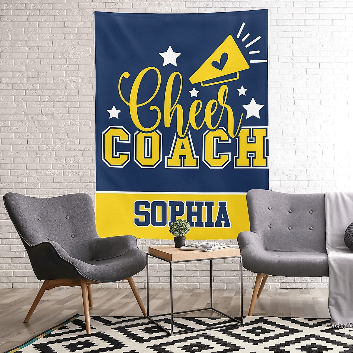 XOZOTY Cute Cheer Coach Personalized Blanket Nursery Swaddling Blankets for Gilrs Boys Kids Newborns Baby Shower Pet Gift 30 x 40 Inch