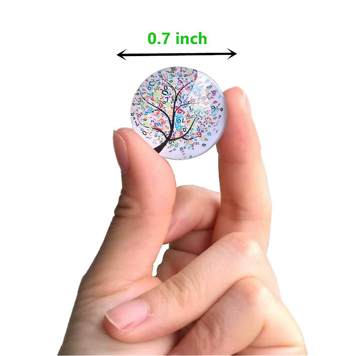 50 Beautiful Glass Refrigerator Magnets, Pretty Tree Fridge Magnets Small Magnets for Map Refrigerator Cabinet Whiteboard 0.7"