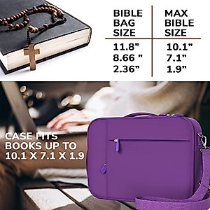 Bible Covers for Women Large and Medium Size - Bible Case Bag Fit Book Up to 10.1 x 7.1 x 1.9 Inches - | Pen Slots | Zippered Pocket | Shoulder Strap | - Marsala Church Christian Gift for Girl