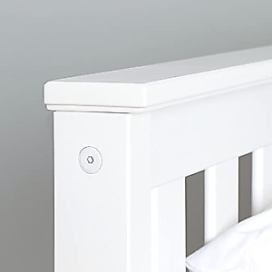 Max & Lily Full Bed, Wood Bed Frame with Headboard For Kids, Slatted, White