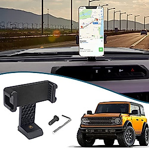 Fgo-togo Dashboard Phone Holder for Ford Bronco Accessories 2021 2022 Adjustable Phone Dash Mounted Custom Bronco Cell Phone Holder - Intsall with Original Car Screw