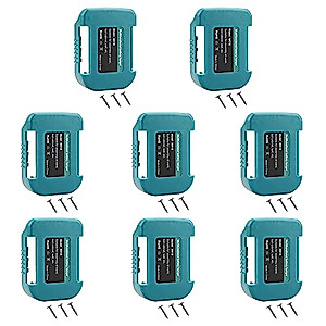 ZLWAWAOL 8 Pack Battery Holder Wall Mount Battery Storage Rack Compatible with Makita/Bosch 18V Lithium Ion Tool Battery BL1860 BL1850 BAT609,（8-Pack Case Blue）