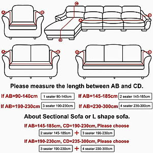 IMYOGI High Stretch Sofa Covers Stretch Sofa Cover Chair Loveseat Couch Slipcover, Machine Washable, Stylish Furniture Protector-4 Seater+4 Seater-Lake Blue