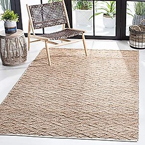 SAFAVIEH Natural Fiber Collection Area Rug - 6' x 9', Natural, Natural Jute Design, Ideal for High Traffic Areas in Living Room, Bedroom (NFB601A)