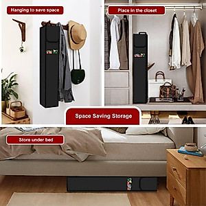 Demao Wrapping Paper Storage Bag 31", Gift Wrapping Paper Organizer Storage Containers with Pocket for Crafts Poster Tools, Christmas Wrap Paper Holder fits for 9 Standard Rolls (Black-2pc)