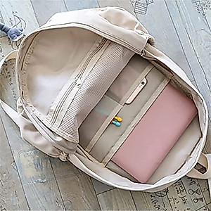 LELEBEAR Sage Green Backpack for School, Backpack Aesthetic for Teen Girls, Large-capacity Casual Rucksack Kawaii Backpack (Black)