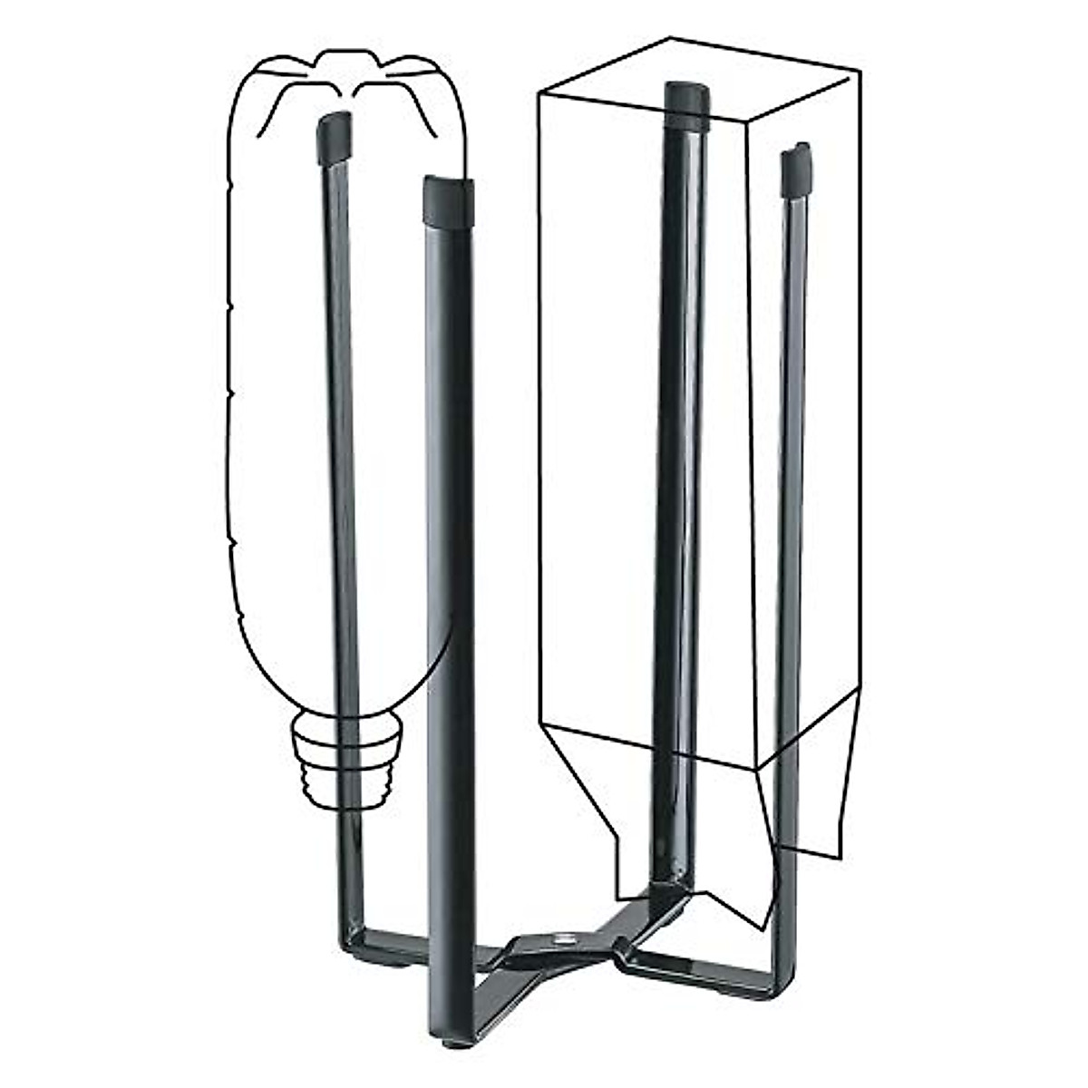 Originals Metal Home Tower Kitchen Multi Eco Stand – Multifunctional Plastic Bag Holder for Bags, Bottles and Cups