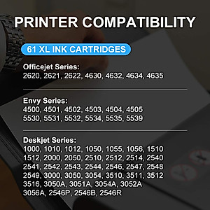 FAcms Remanufactured 61 XL Ink Cartridges Replacement for HP 61XL 61 XL Ink Cartridges Combo to use with Envy 4500 5530 5535 Deskjet 2540 1010 Officejet 4632 4634,(1 Black,1 Tri-Color, 2 Pack)