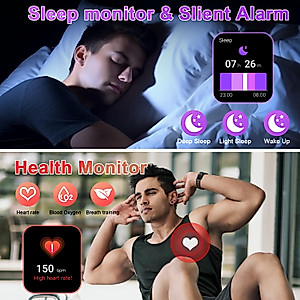 Smart Watch for Men Fitness Tracker: (Make/Answer Call) Bluetooth Tactical Military Smartwatch for Android Phones iPhone Outdoor Waterproof Digital Sport Run Watches Heart Rate Monitor Step Counter