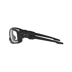 Oakley SI Men's OO9329 SI Ballistic Shocktube Round Sunglasses, Matte Black/Clear & Grey, 61 mm