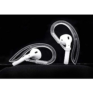 ALXCD Earhooks Ear Loop Replacement for Airpod 1 & 2, 2 Pair Over-Ear Soft Silicone Ear Hooks[Anti Slip][Anti Lost], Fit for Airpod 1 Airpod 2 Headphone (Clear)