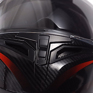 KYPARA Full Face Motorcycle Helmet with Internal Tinted Visor & DOT Approved for Moped ATV Cruiser Scooter (Bright Red, X-Large)