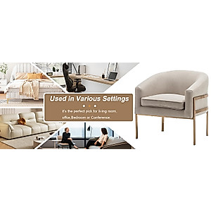 annjoe Accent Chair Living Room Chair Arm Chair Upholstered Chair Leisure Chair with Metal Frame Legs for Home Kitchen Bedroom Set of 2