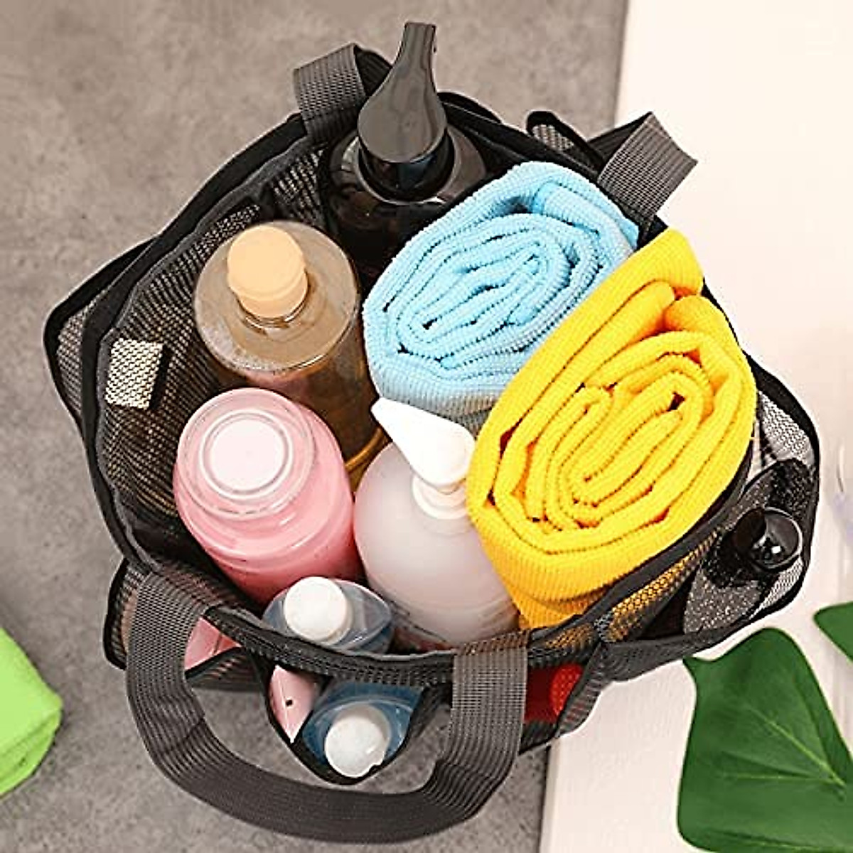 Mesh Shower Caddy Basket for College Dorm Room Essentials, Hanging Portable Tote Bag Toiletry for Bathroom Accessories