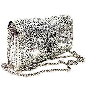 Stylish Vintage indian brass clutch purses antique Ethnic Handmade Women metal clutch Bag
