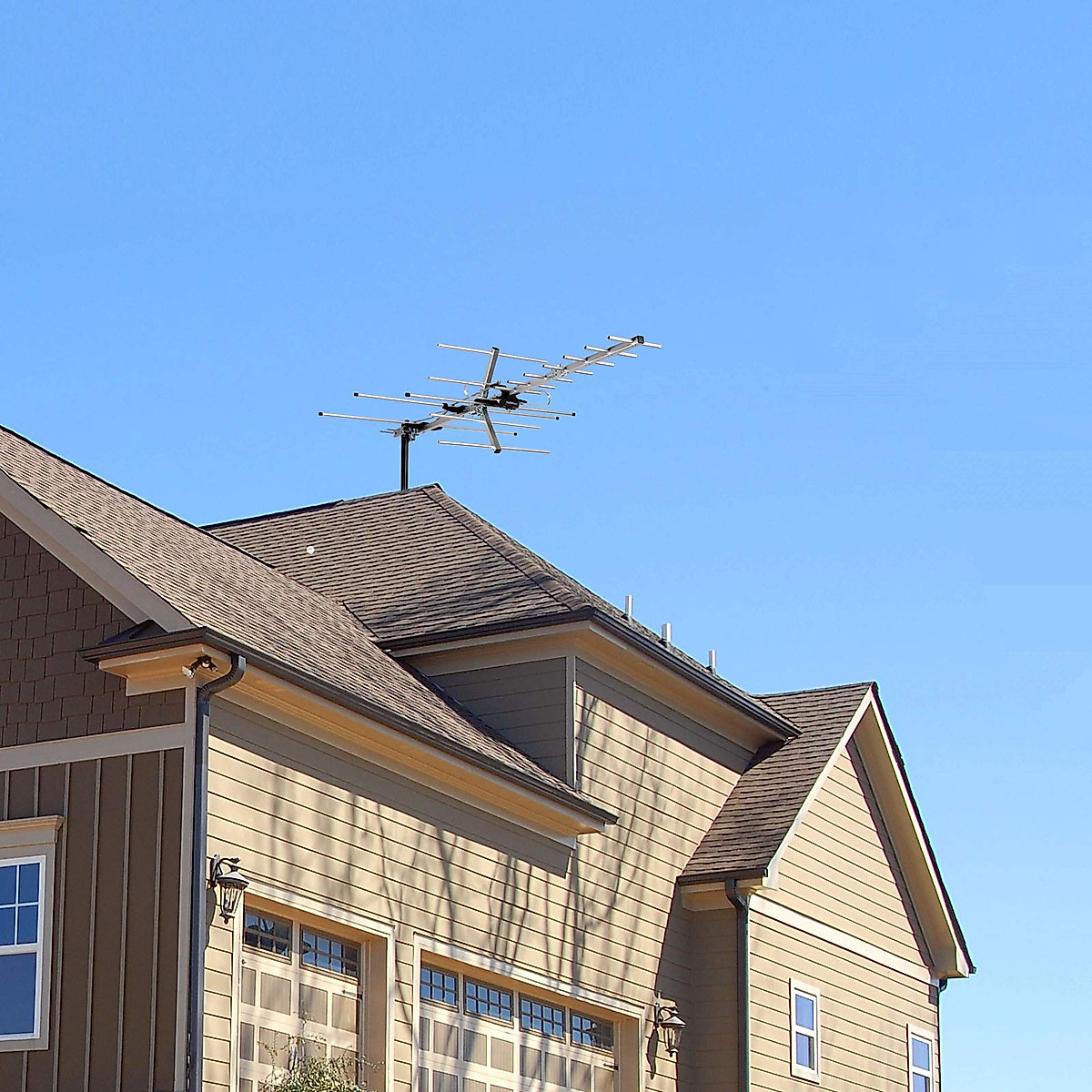 Five Star TV Antenna Indoor/Outdoor Yagi Satellite HD Antenna with up to 200 Mile Range - Attic or Roof Mount TV Antenna, Digital OTA Radio/FM Antenna for 4K 1080P with Mounting Pole