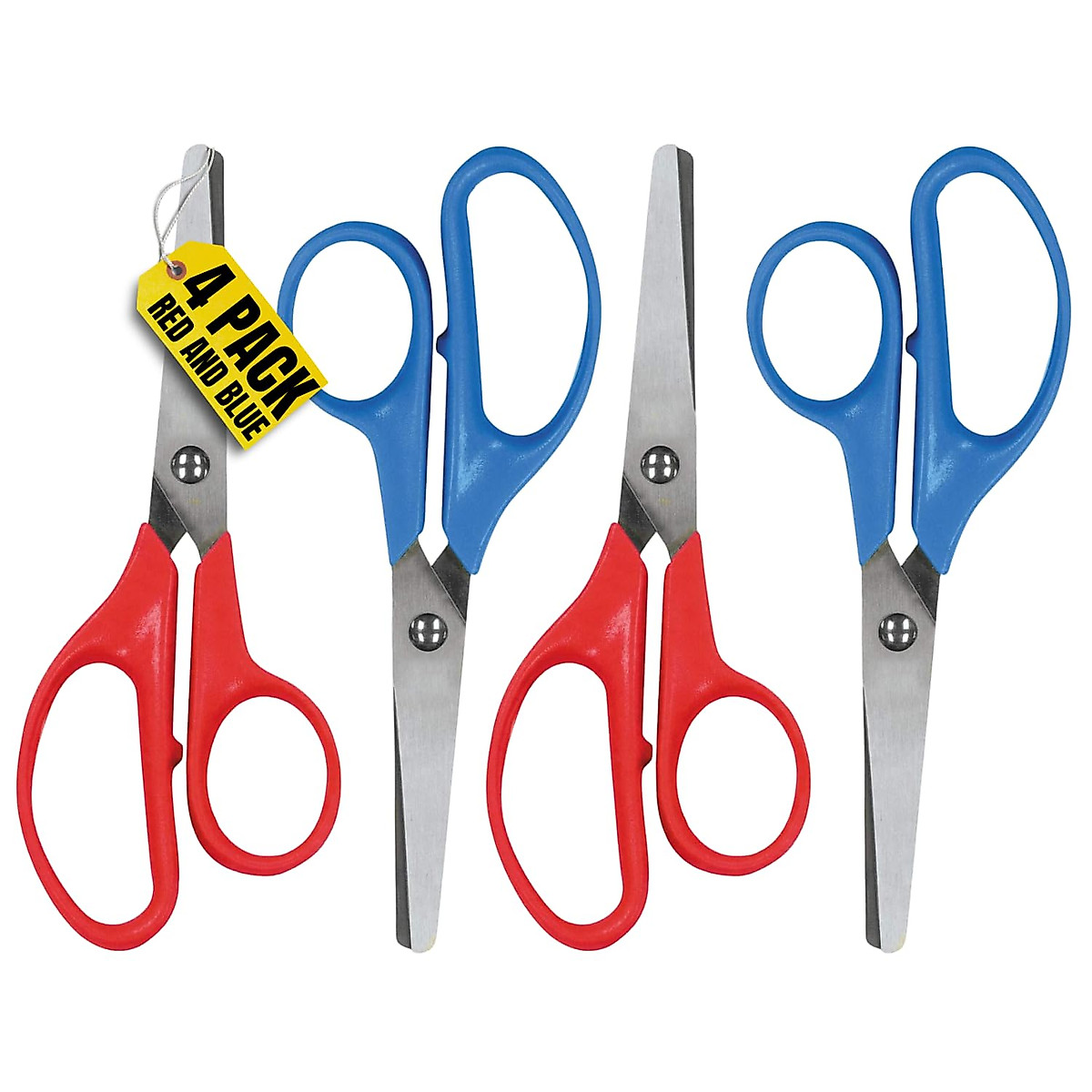 1InTheOffice Scissors for School Kids, Blunt Tip Scissors, Kids Blunt End Scissors, Kids Safe Scissors Kid Scissors Blunt Tip, Small Safety Scissors, Blue (2 Pack)