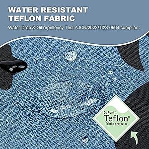 COZY KISS Oxford Teflon Dog Bed Water Resistant Scrubable 26" L x 22" W Luxury Pet Cat Crate Mat Non Stick Hair Washable Anti Slip Orthopedic Couch Outdoor for Small Medium Dogs Denim Blue