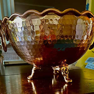 Angel's Peel Lounge Copper Bowl- 100% Pure Copper Your Kitchenware -Add Fruit or Treats for a Table Centerpiece- Ideal for Home Decor, Wedding, Party, Event (1.13 lb)