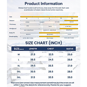 GEEK LIGHTING Hoodies for Men Heavyweight Fleece Sweatshirt - Full Zip Up Thick Sherpa Lined, Pure black XXL