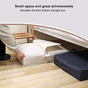 RSTYS Under Bed Storage Containers Bin With Lid,Underbed Bag Organizer Bins,Large Underbed Storage Organizer Box with Handle,Foldable Storage Drawer Organizer for Clothes, Blanket