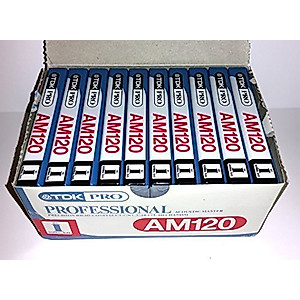 TDK Pro Professional AM120 Acoustic Master IEC I/Type I Normal Position Pure Grained Ferric Oxide Audio Cassette Tapes - Box of 10