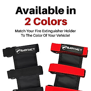 Bartact - Padded Roll Bar Fire Extinguisher Mount for Vehicle Holder with Adjustable Steel Brackets, US Made Anti-Fade Off-Road for Jeep Fire Extinguisher Holder, Jeeps TAOFEHR, Red (2.5-5 lbs)