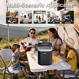 KPUY Ice Maker Machine Countertop Ice Machine for Home, Self-Cleaning Ice Maker, 9 Cubes Ready in 6-13 Mins, 12KGs in 24Hrs Portable Ice Cube Maker Machine for Home/Kitchen/Office/Bar