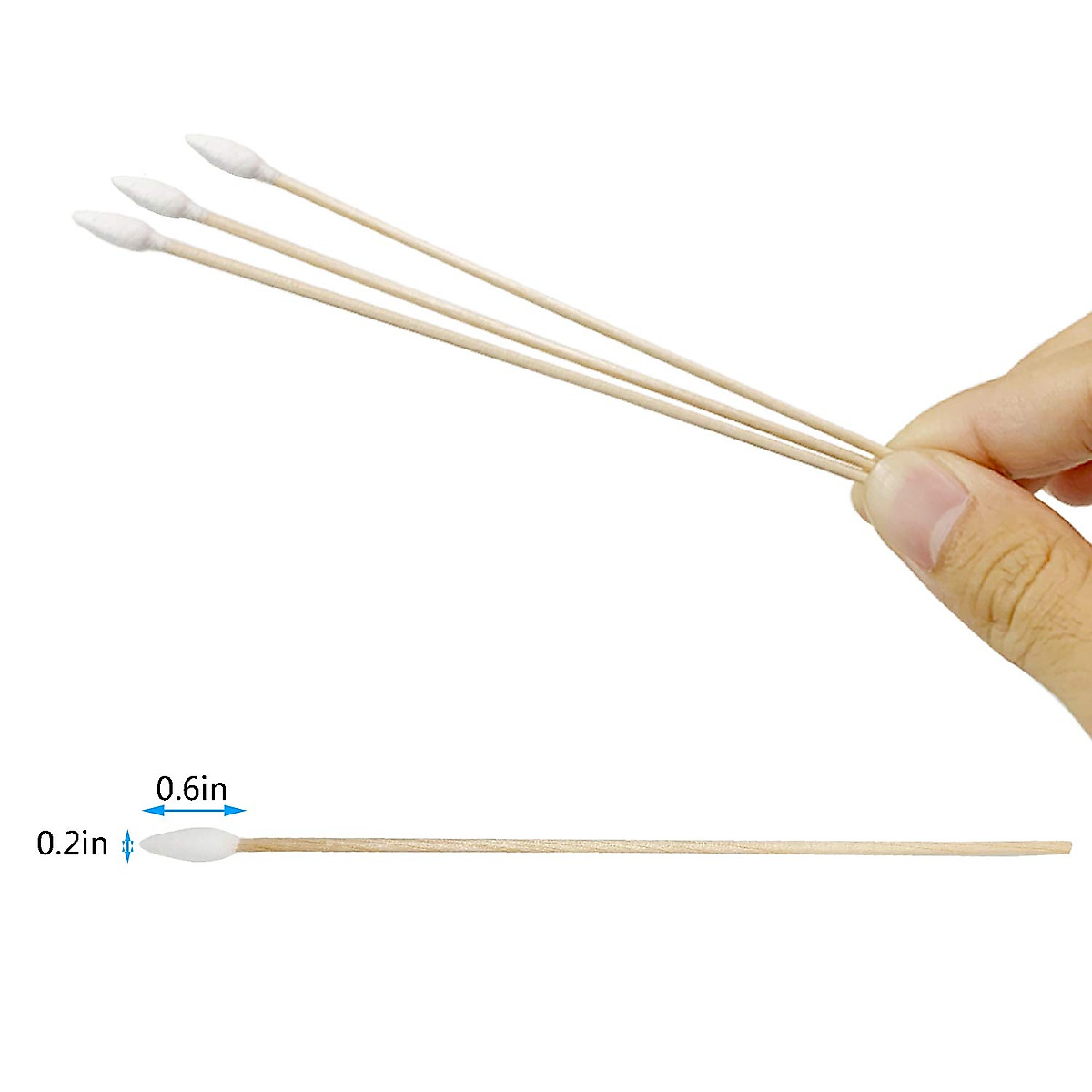 400pcs Precision Cotton Swabs with 6'' Long Sticks for Gun Cleaning, Makeup or Pets