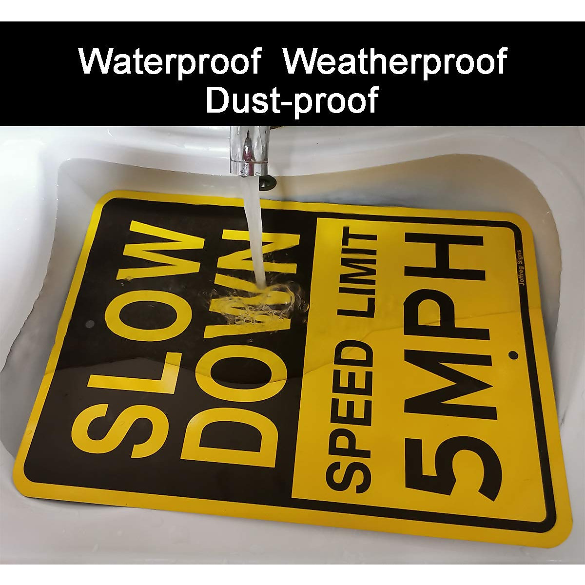 Joffreg Slow Down Speed Limit 5 MPH Sign,17 x12 Inches,Reflective Aluminum (2 Pack)