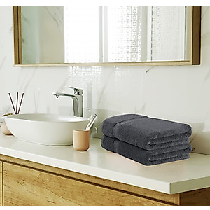 Utopia Towels 8-Piece Premium Towel Set, 2 Bath Towels, 2 Hand Towels, and 4 Wash Cloths, 600 GSM 100% Ring Spun Cotton Highly Absorbent Towels for Bathroom, Gym, Hotel, and Spa (Grey)