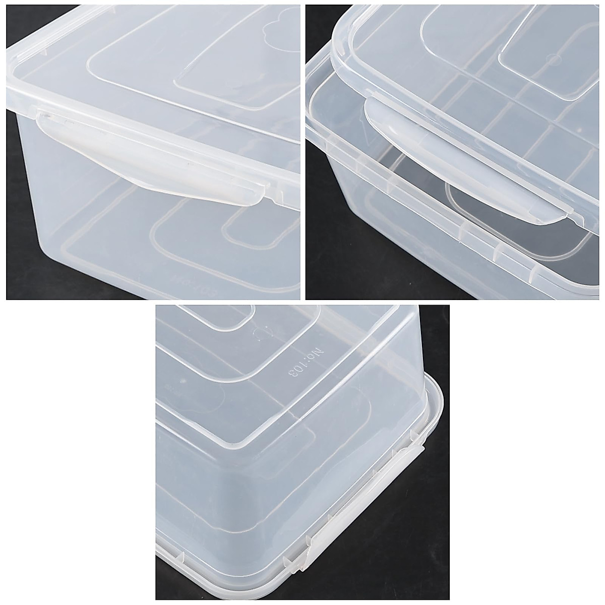 Nesmilers 6.5 Quarts Clear Latching Box, Plastic Storage Containers with Lids Set of 4