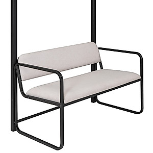 KTATK Twin Size Metal Loft Bed with Built-in Desk & Shelves,Bedroom Multifunction Bed Frame W/Full-Length Guardrails & Ladder,Easy Assembly,for Kid Adult Boy Girl Teen,Black