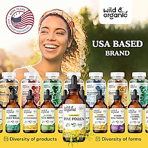 Pine Pollen Tincture - Organic Pine Pollen Powder Liquid Drops - Vegan, Alcohol Free Supplement - for Men & Women 4 Fl Oz