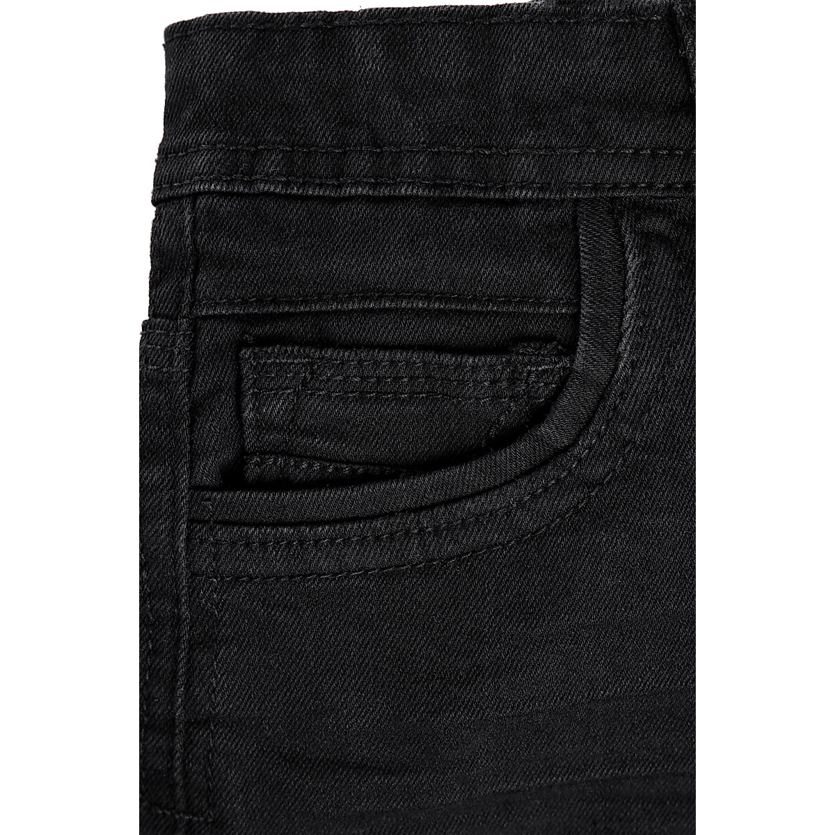 X RAY Boys Distressed Jeans (2T-16), Elastic Waist Biker Moto Distressed Ripped Denim Jeans for Boys & Colored Pants, Jet Black - Minor Rips, 4T