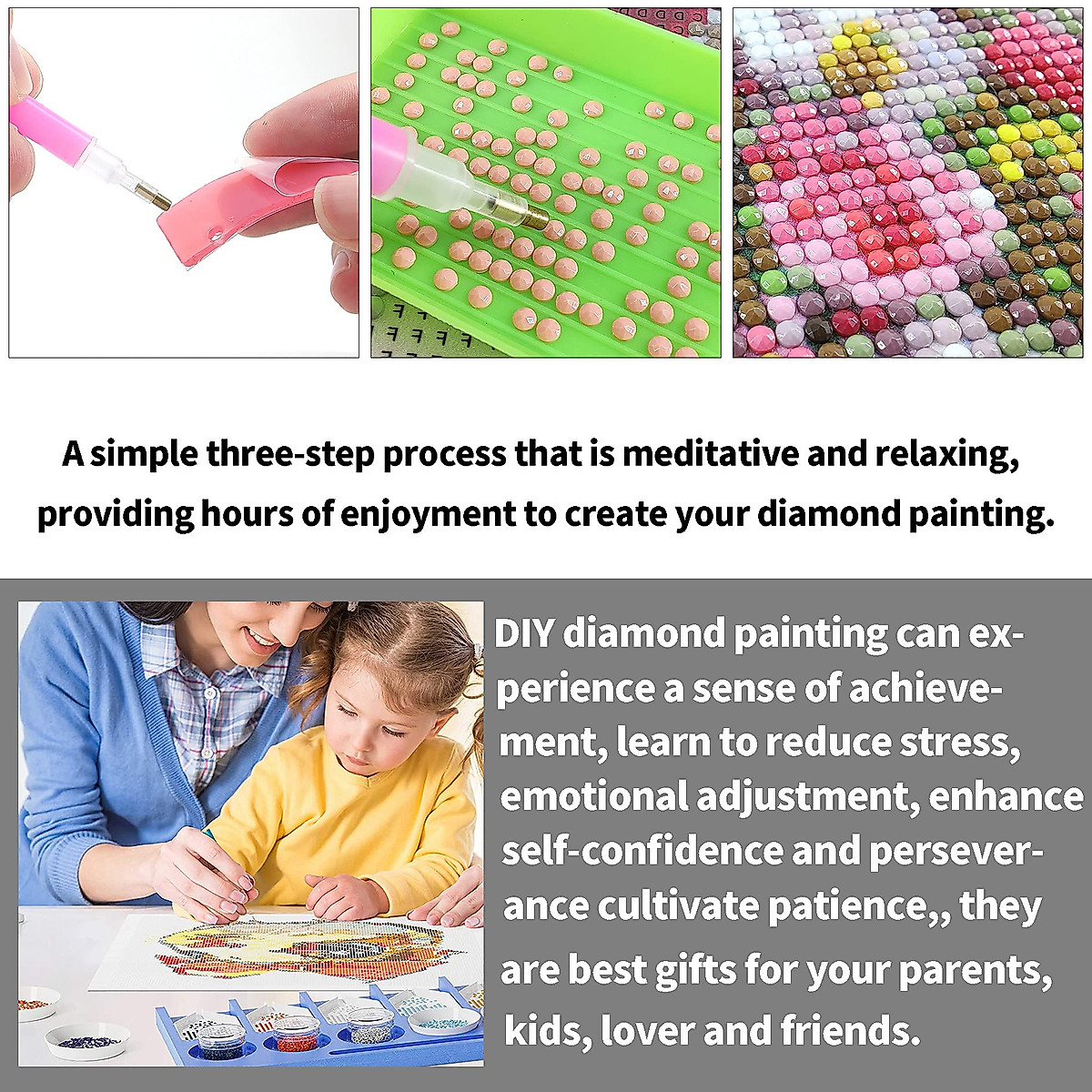 Diymood DIY 5D Diamond Painting Tree Life, Diamond Painting Kits for Adults, Round Full Drill Paint with Diamond Arts Canvas Crafts Cross Stitch Crystal Embroidery for Home Wall Decor Gift 12x12inch