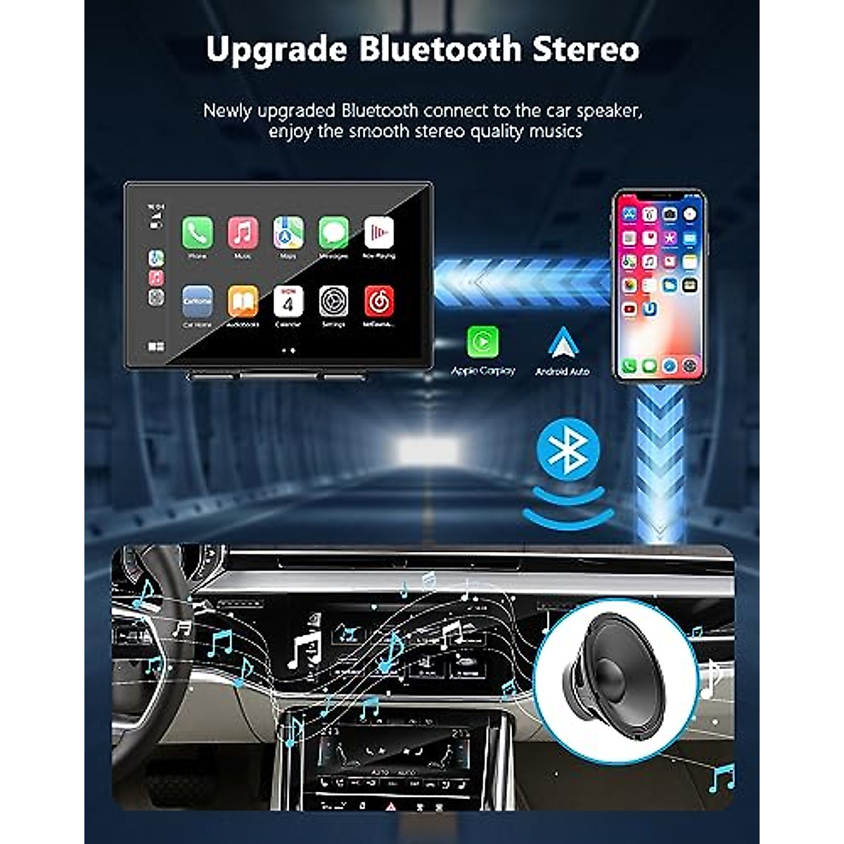 9-Inch Wireless Car Stereo with Carplay, Backup Camera, GPS Navigation, Android Auto - by LAMTTO