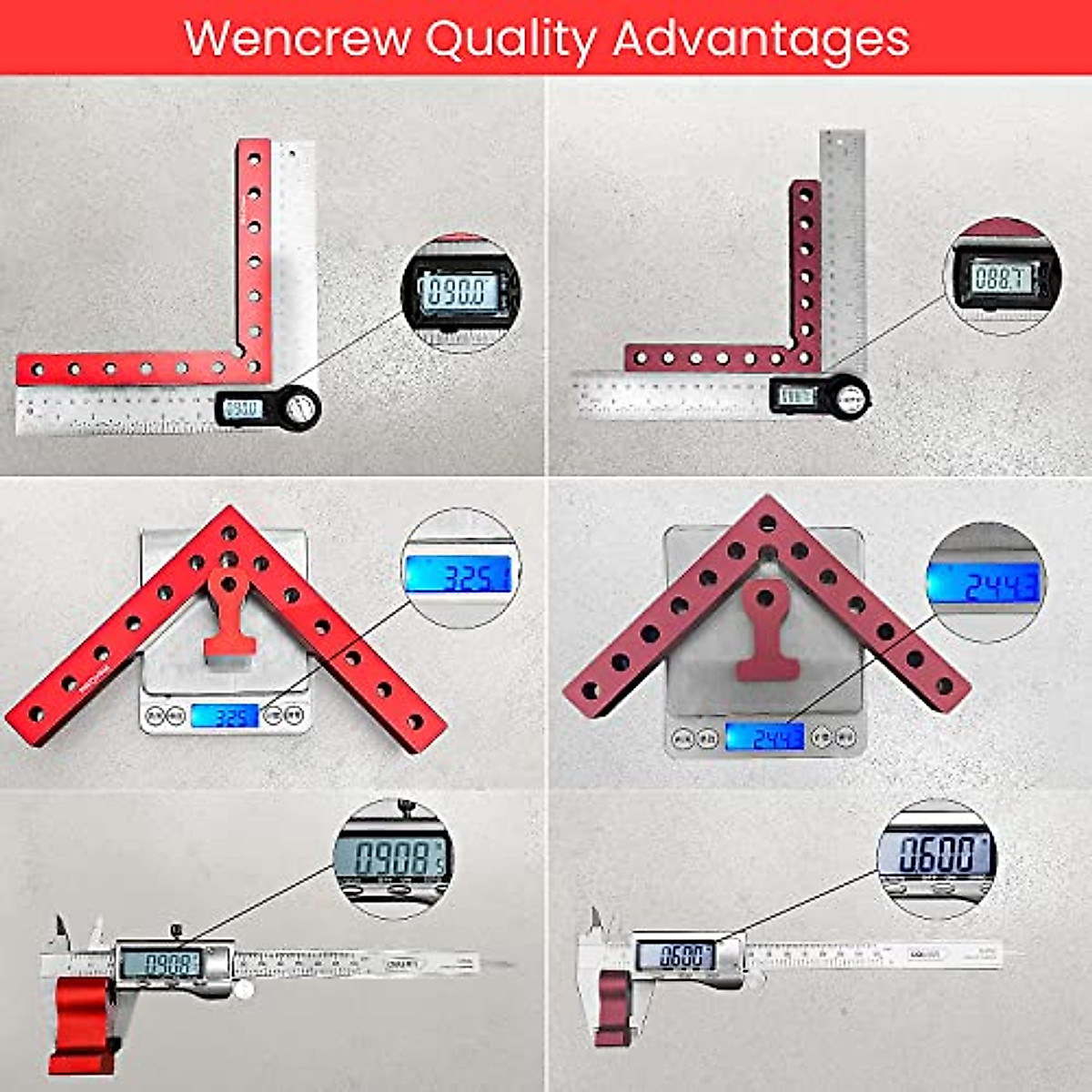 90 Degree 5.5" Aluminum Corner Clamps for Woodworking - 4 Pack Positioning Clamping Squares for Boxes, Cabinets, Drawers