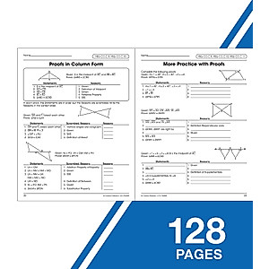 The 100+ Series: Geometry Math Workbook, Grades 6-12 Math, Sine and Cosine, Equations, Congruence and Similarity, Rotations, Reflections, and Transformations, Classroom or Homeschool Curriculum