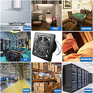 JIONET 4 Inch Exhaust Fan Through Wall Extractor Exhaust Ventilation Fan 110V Exhaust Smoke Fan Ventilation with Anti-backflow Check Valve for Home Office Kitchen (Size : Black)