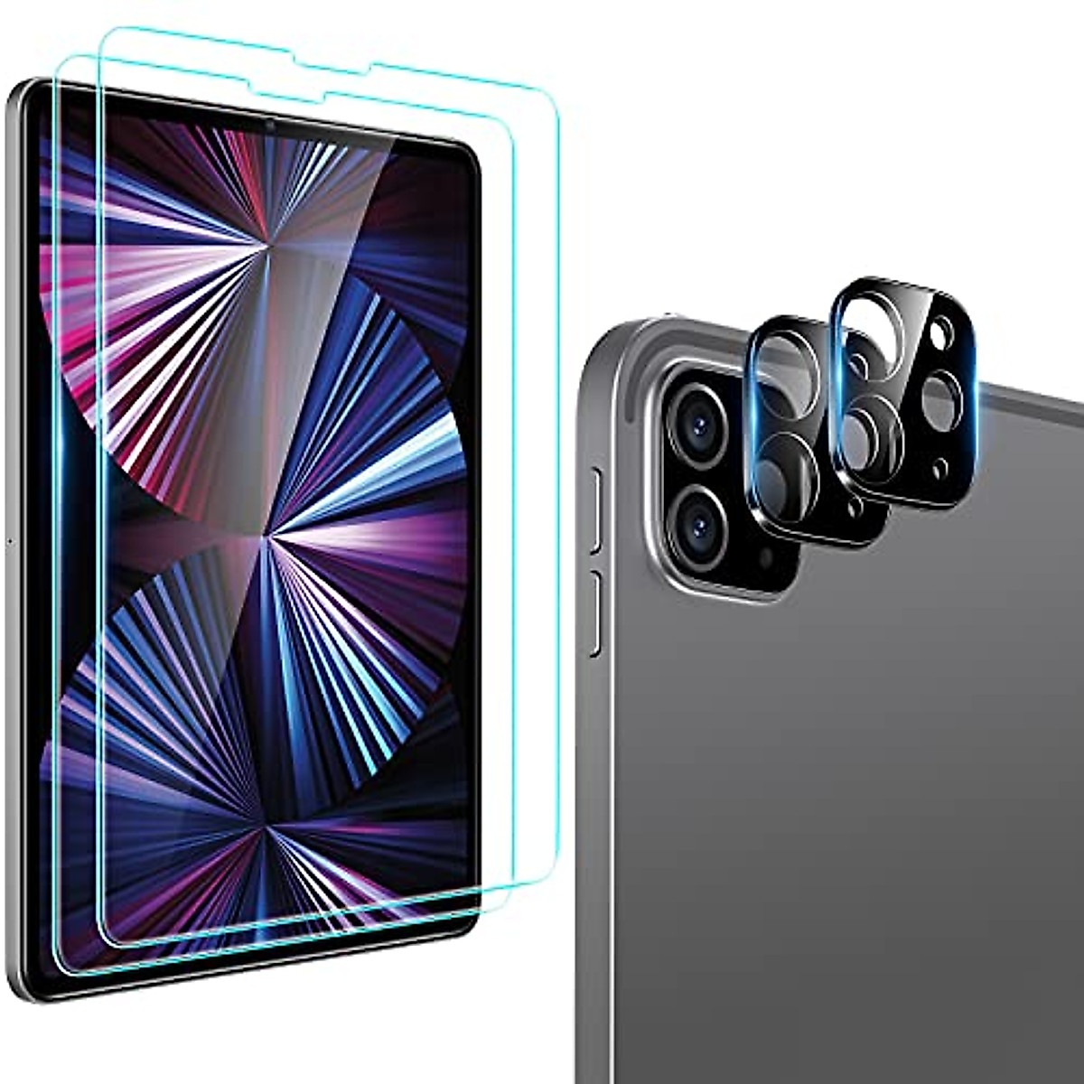 ESR Screen Protector for iPad Pro 11 Inch (2022/2021/2020, 4th Gen/3rd Gen/2nd Gen) with Camera Lens Protector, Tempered-Glass Film, Fingerprint and Scratch Resistant, Face ID Compatible, 2 Pack