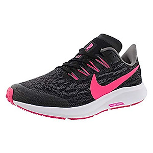 Nike Boy's Air Zoom Pegasus 36 Running Shoe, Black/Hyper Pink/Gunsmoke/White, 6 Big Kid