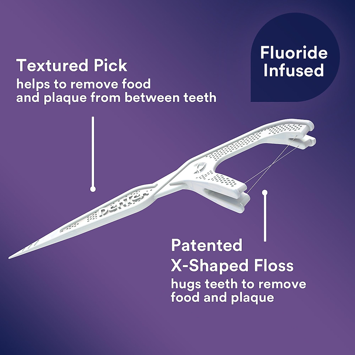 DenTek Cross Flosser Plaque Control Floss Picks, X-Shaped Floss, 75 count