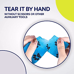 WePet Pet Wrap, Self-Adhesive Non-Woven Tape for Dog Legs, Paws, Wounds, First Aid Cohesive Gauze for Horse, Cat, Bird, Animal, 8 Rolls, 2 Inch, Claw
