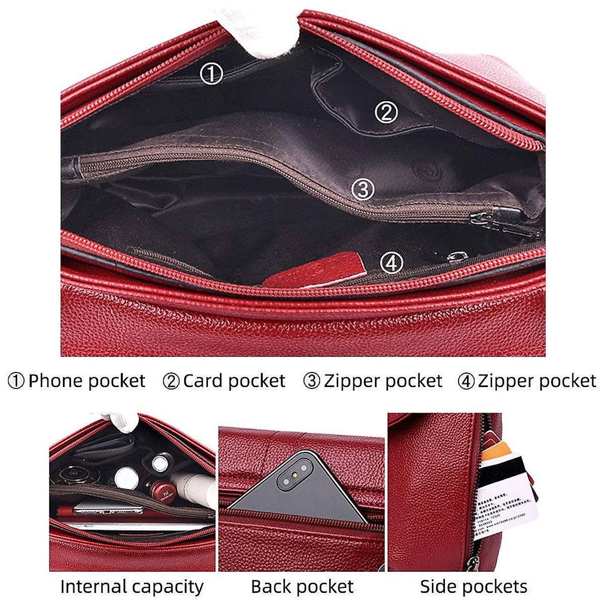 MINTEGRA Crossbody Bag for Women with Tassel Functional Shoulder Purse Saddle Messenger Bag