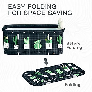 Portable Foldable Bathtub, Separate Family Bathroom SPA Tub, Soaking Standing Bath Tub for Shower Stall, Efficient maintenance of temperature, Ideal for Hot bath ice bath 47.2x19.7x21.7inch(Cactus)