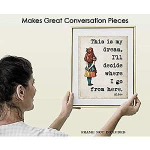 Inspirational Motivational Affirmation Wall Art Decor Positive Quotes Poster"This Is My Dream" Alice In Wonderland Poster For Office, Classroom, Livingroom & Bedroom, Unframed Posters 8x10"